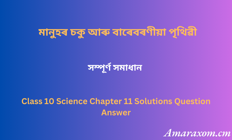 মানুহৰ চকু আৰু বাৰেবৰণীয়া পৃথিৱী Class 10 Science Chapter 11 Solutions ...